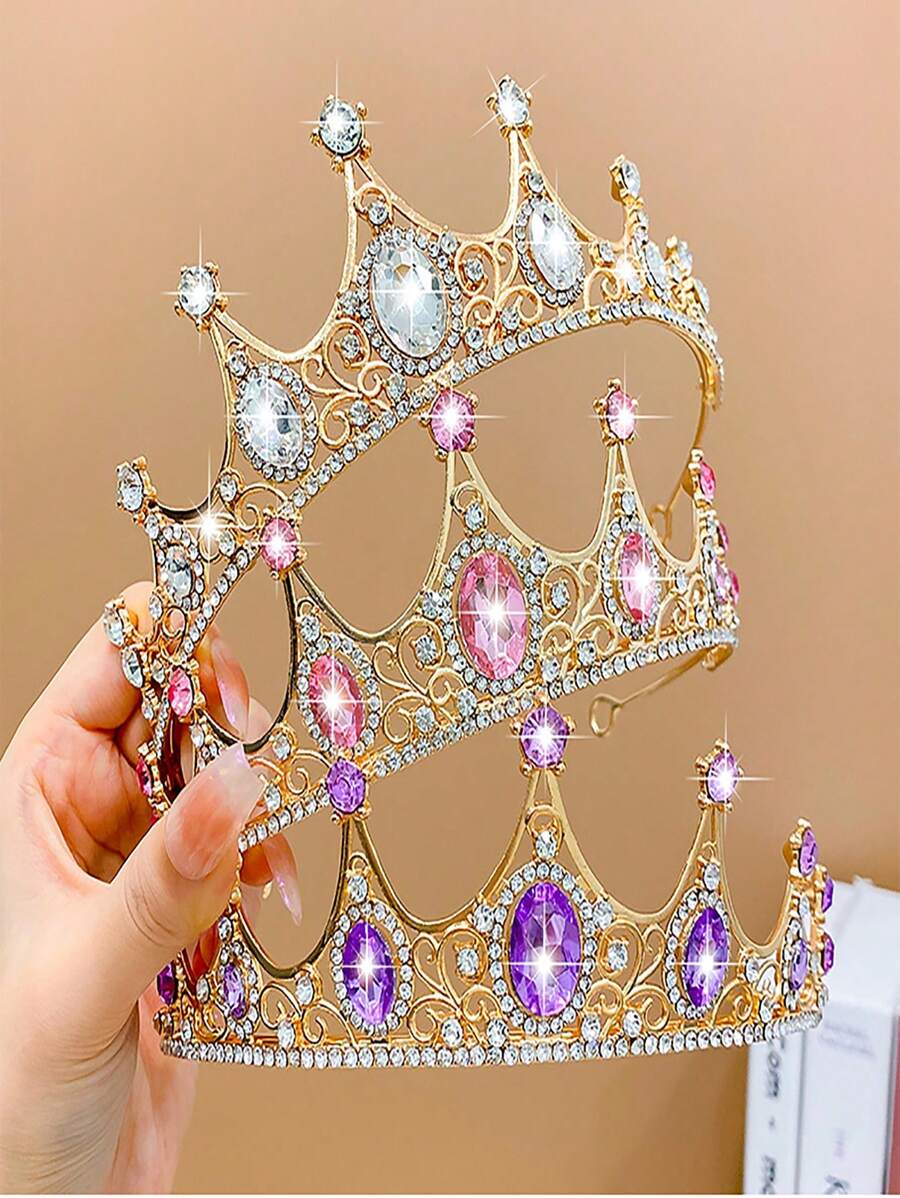 1pc Girls' Crown Headband Hair Accessory, Children's High-End Crystal ...