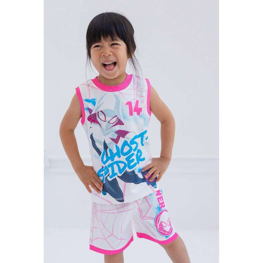 Marvel Spider-Man Spider-Gwen Tank Top And Bike Shorts Outfit Set ...