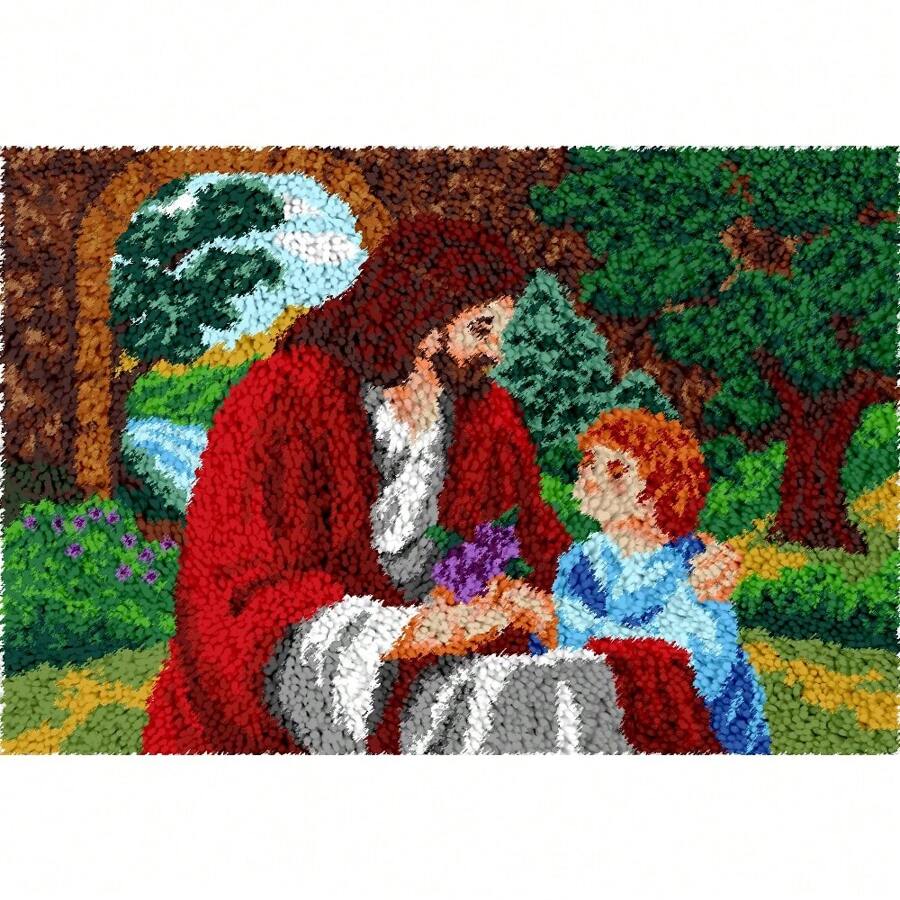 Rug Making Latch Hooking Kit | Jesus With Child | SHEIN UK