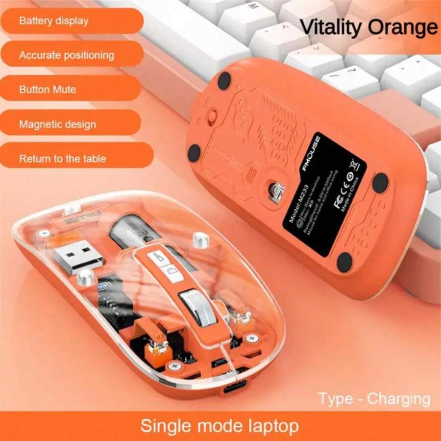 Mouse Inalámbrico Transparente M233, Adecuado para Juegos de PC y Oficina, Mouse Inalámbrico ...