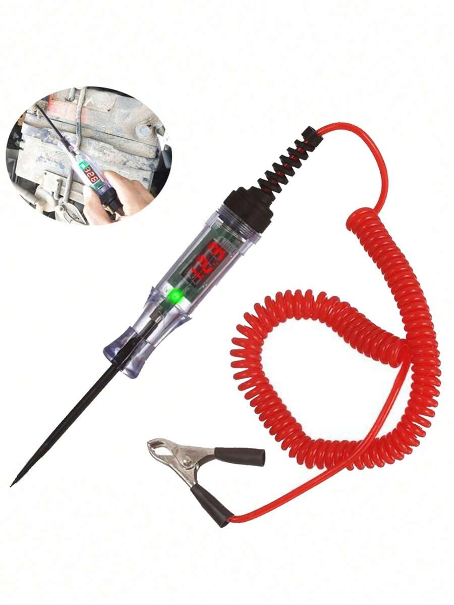 6v 12v 24v Dc Car Truck Voltage Circuit Tester Digital Display Long Probe Pen Light Bulb