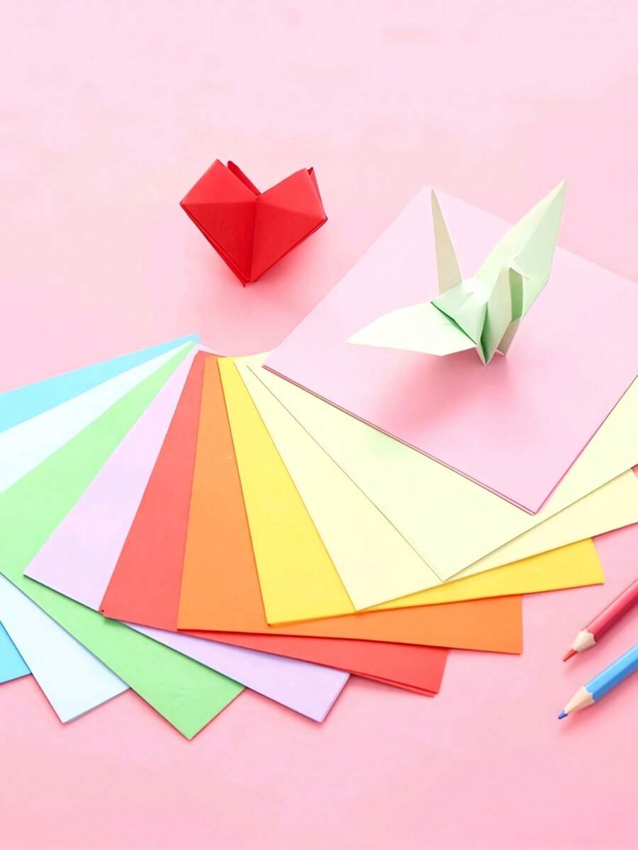 100pcs Mixed Color Origami Paper, Colorful Origami Paper In 10 ...