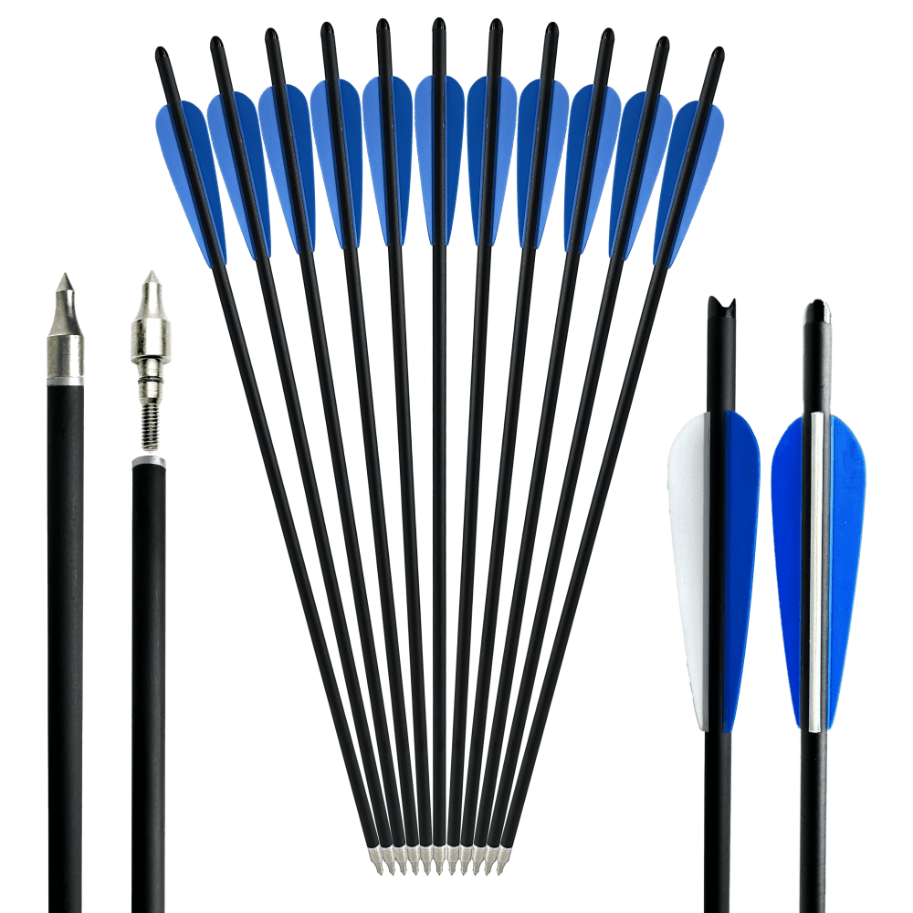 12 Hybrid Carbon Fibre Teardrop Feather Crossbow Arrows Crossbow Arrow ...