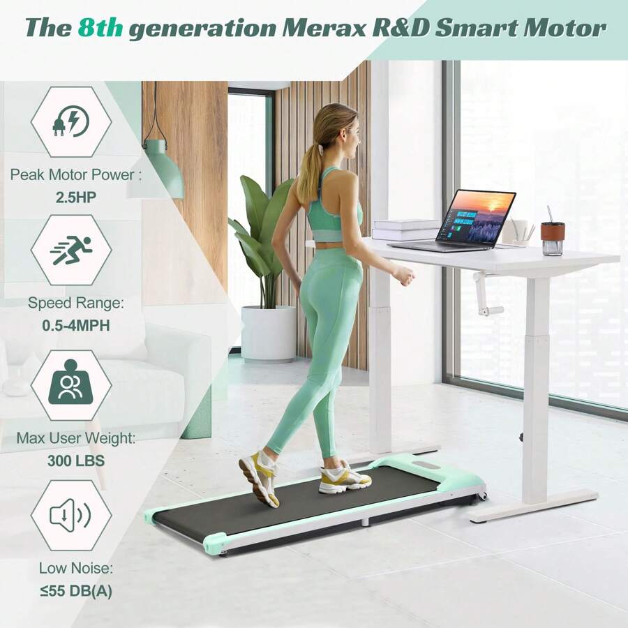 Walking Pad, Portable Under Desk Treadmill 2.5HP Walkstation ...