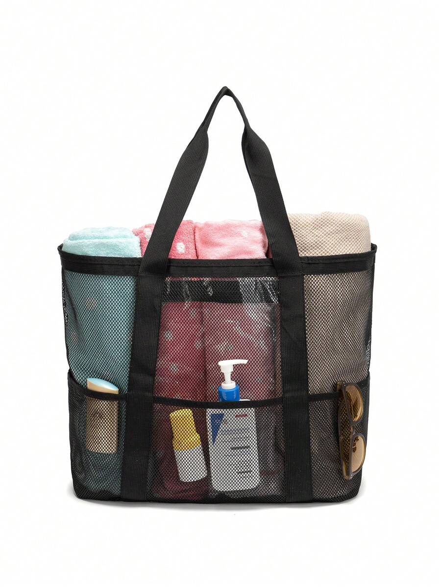 New Extra Large Beach Bag, With Mesh Straps And Zipper Pockets For ...