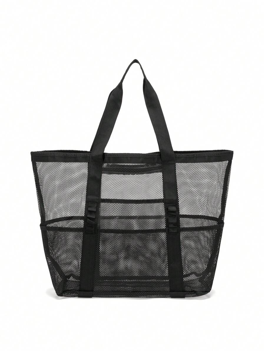 New Extra Large Beach Bag, With Mesh Straps And Zipper Pockets For ...