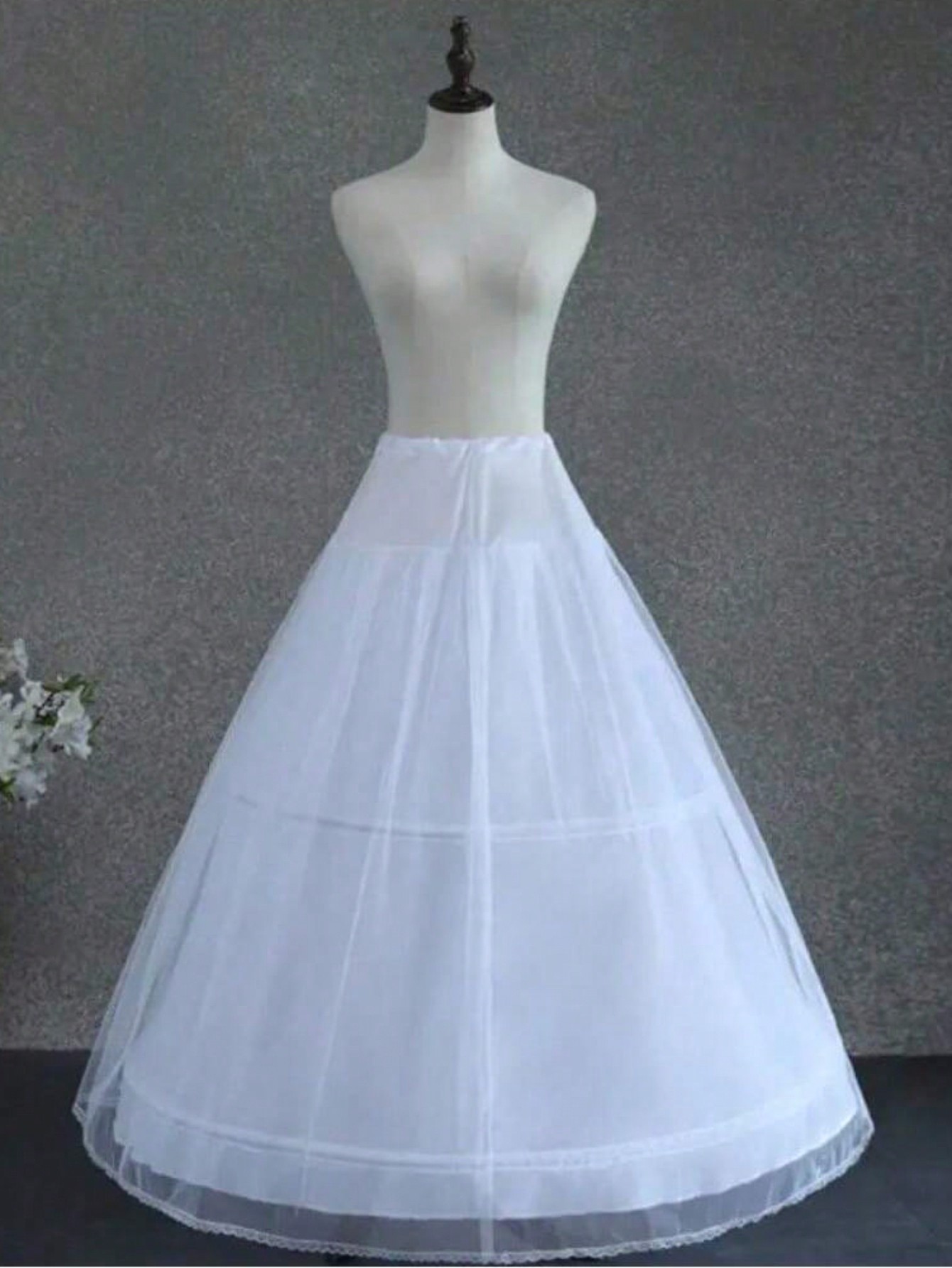 Women White Wedding Petticoat 2 Hoop Double Layer Bridal Crinolines ...