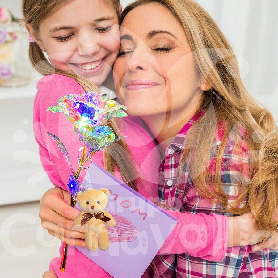 Rosa Eterna Flor Blanco Tornasol Led Multicolor Amor Regalo | Moda de ...