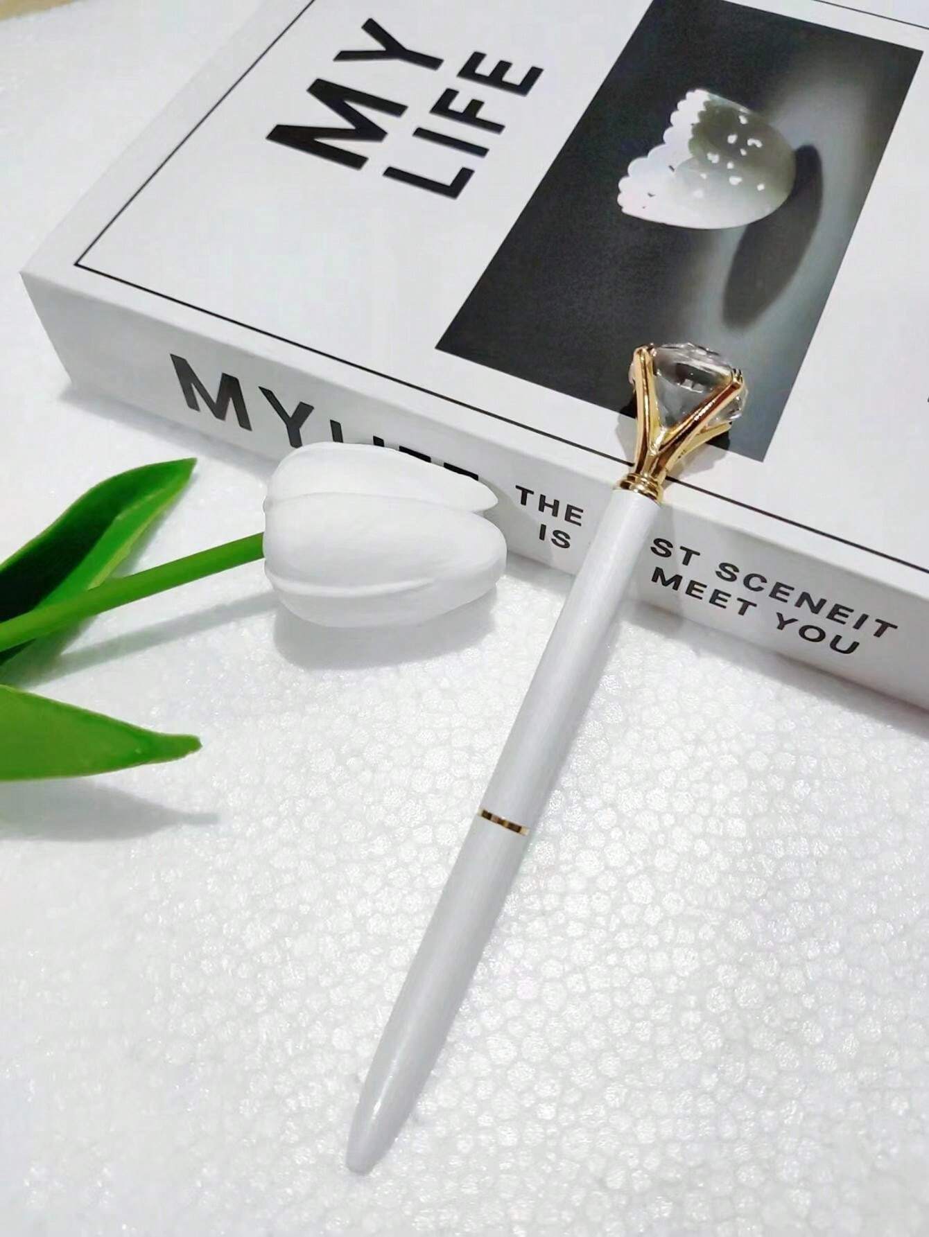 1pc Large Diamond Ballpoint Pen, 1.0mm Smooth Writing Ball Pen ...
