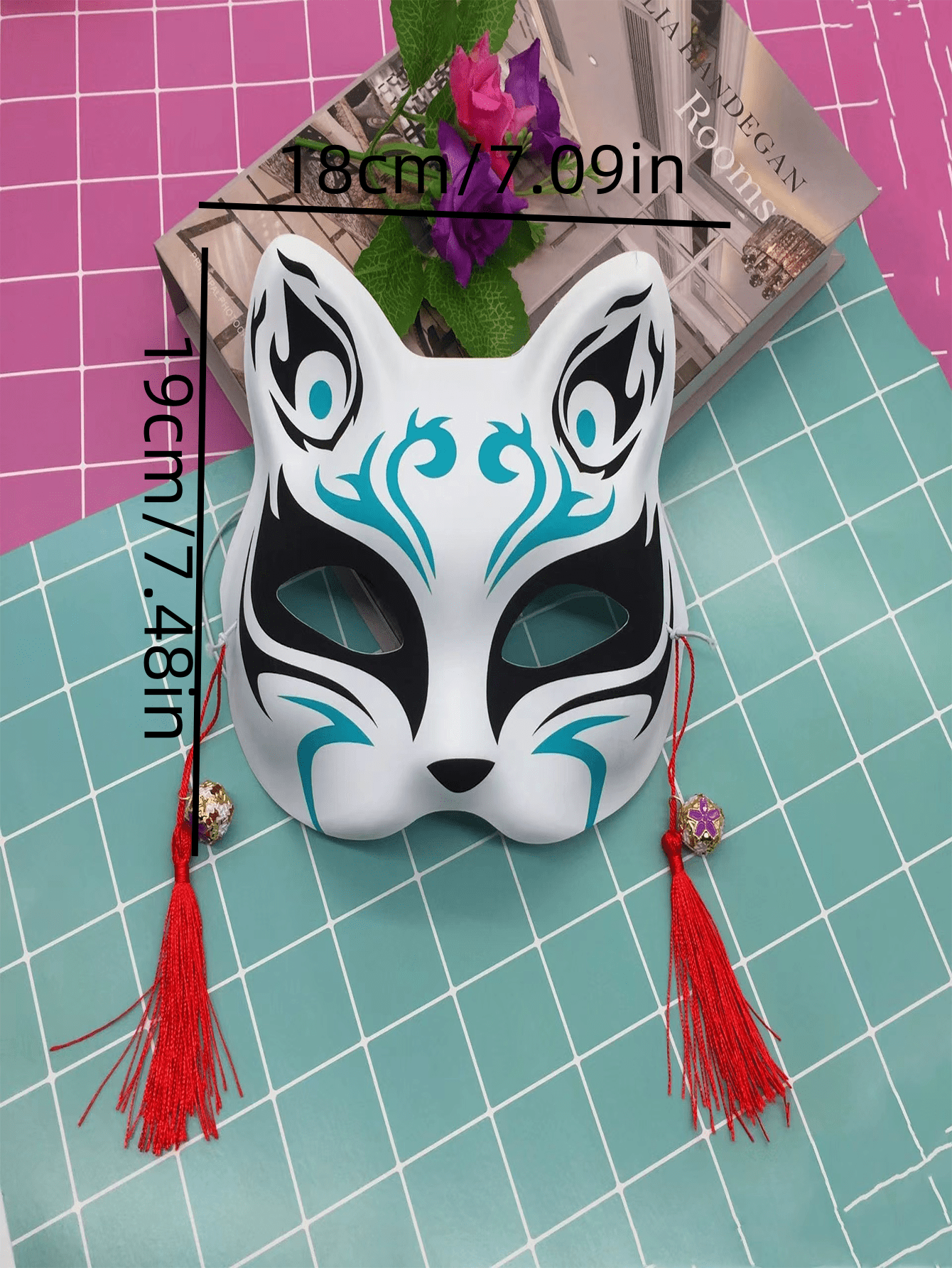 Cosplay Cat Mask, Hand Painted Half Fox Style Japanese And Wind Comic ...