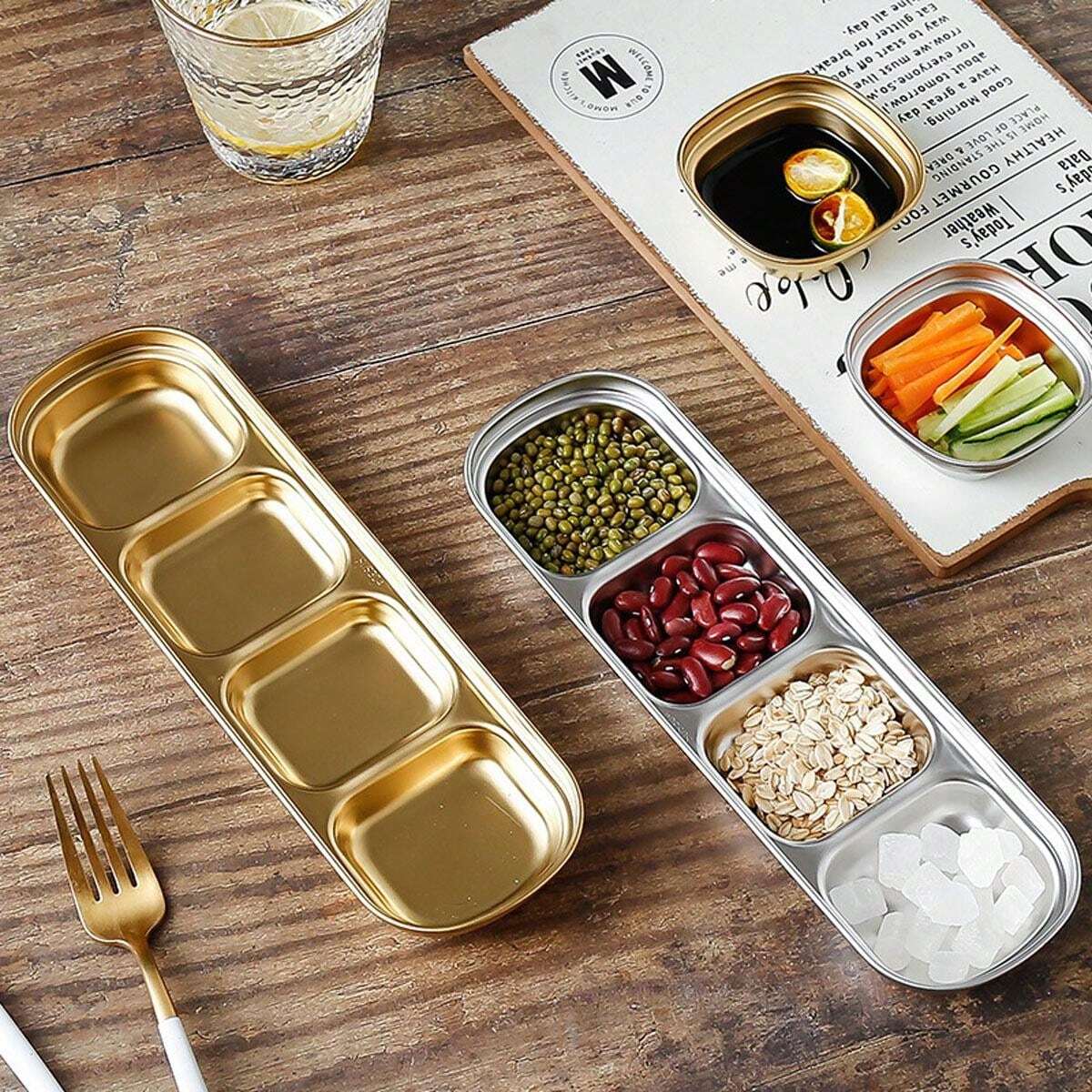 Flavor Dish Barbecue Dip Dish Stainless Steel Seasoning Dish Seasoning ...
