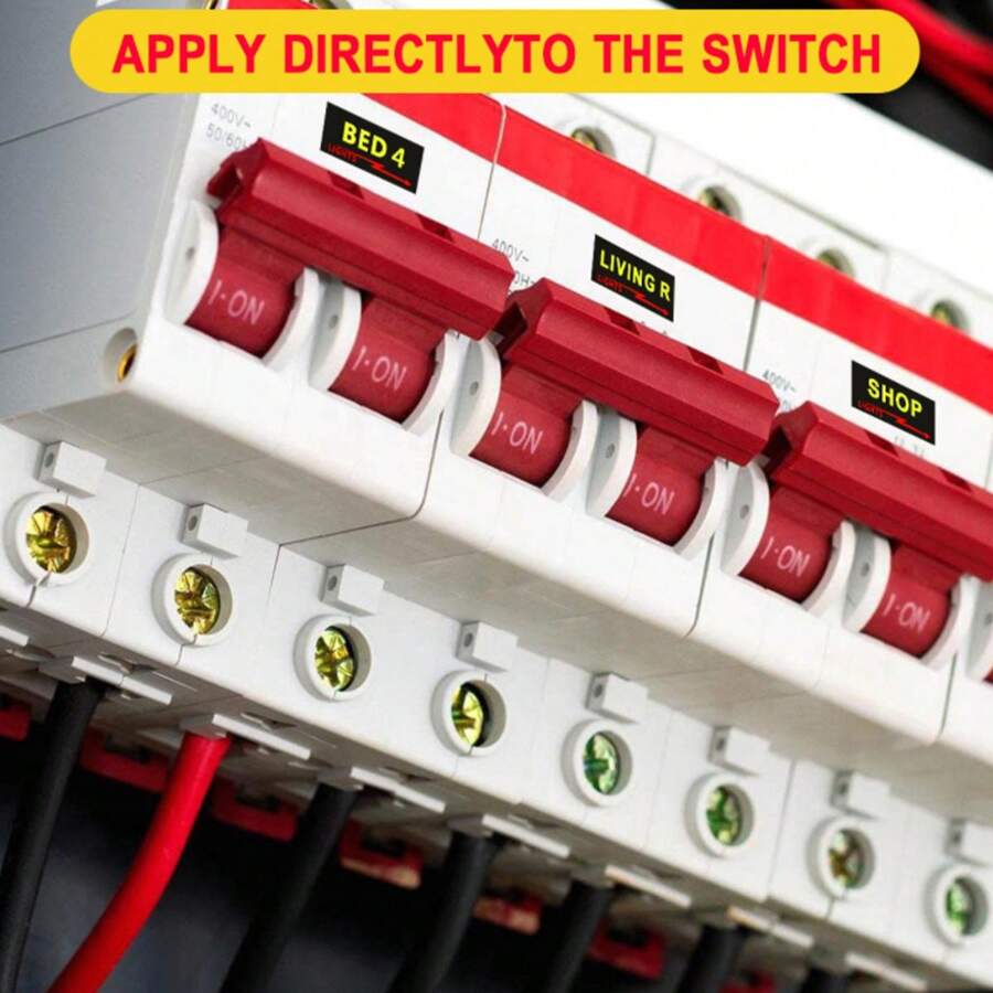 1pc Black (129pcs) Circuit Breaker Stickers Electrical Panel Labels ...