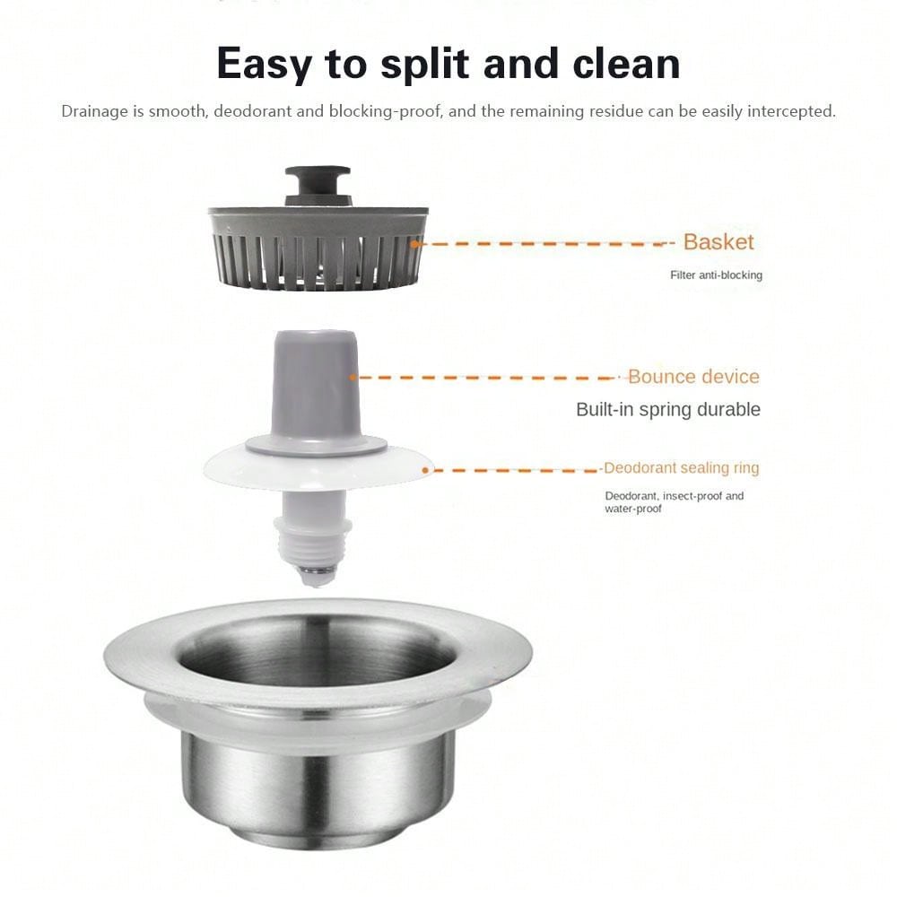 1pc Kitchen Sink Bounce Core, Anti Odor And Leak Plug, Dishwashing Sink ...