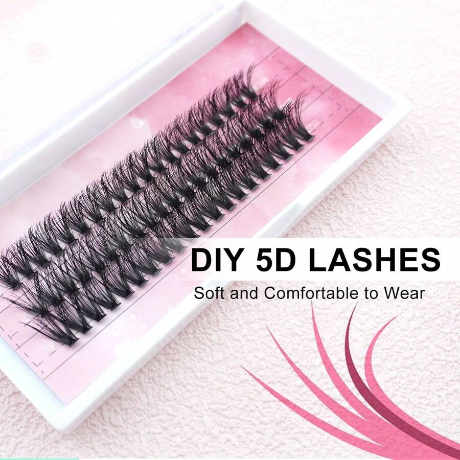 Waloshow 60D Fluffy Lash Clusters Wispy 5D Effect Volume Individual ...