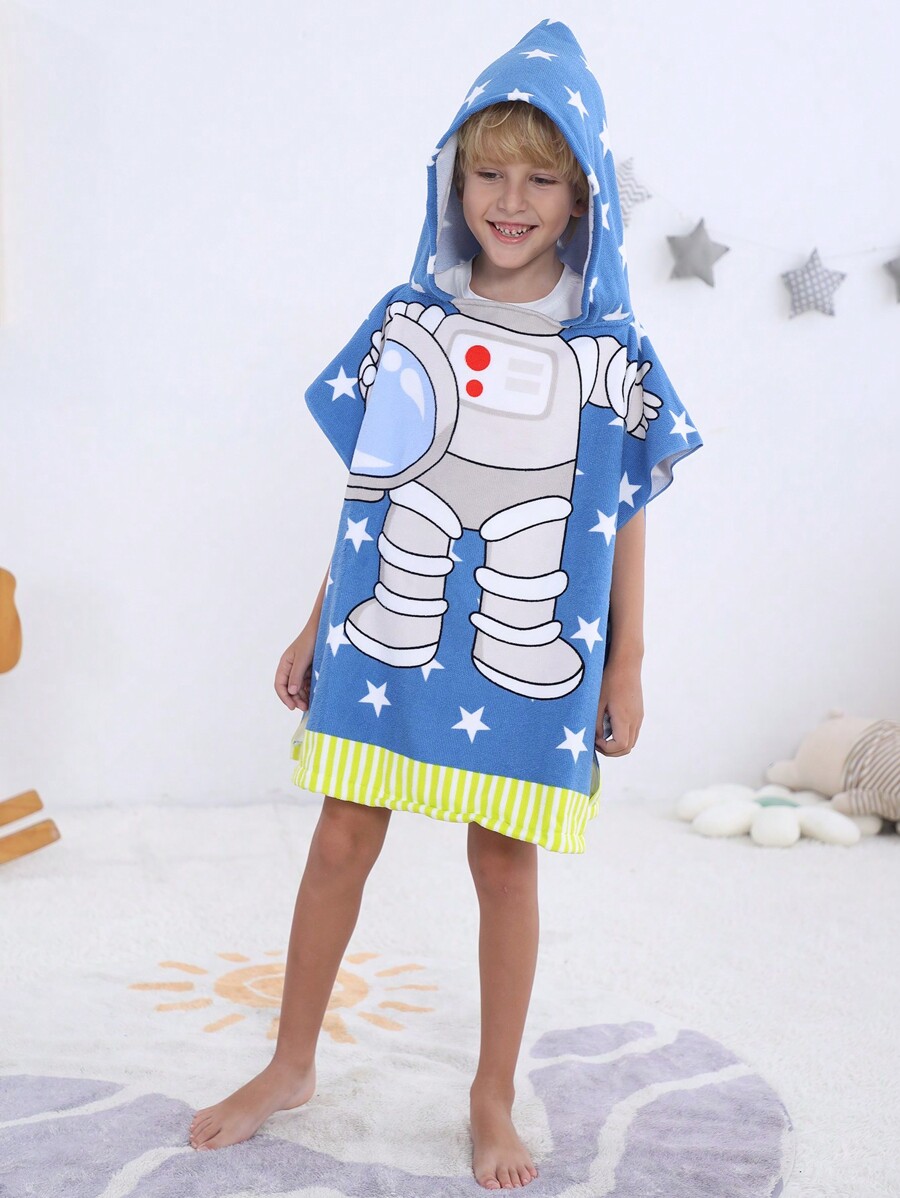 1PC Astronaut Bath Towel For Toddler Boys, Pool Hooded Towel For Kids ...