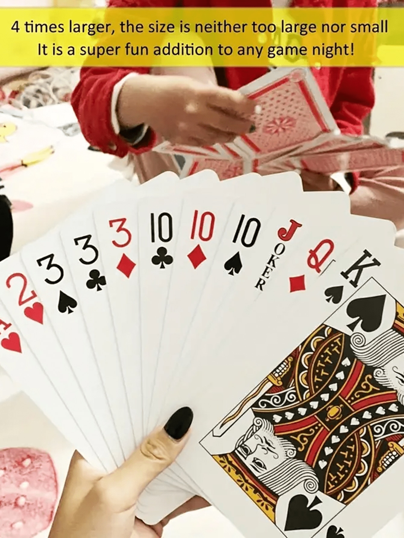 [Random Stripes] Giant Playing Cards, Jumbo Poker Game, Oversized Deck ...