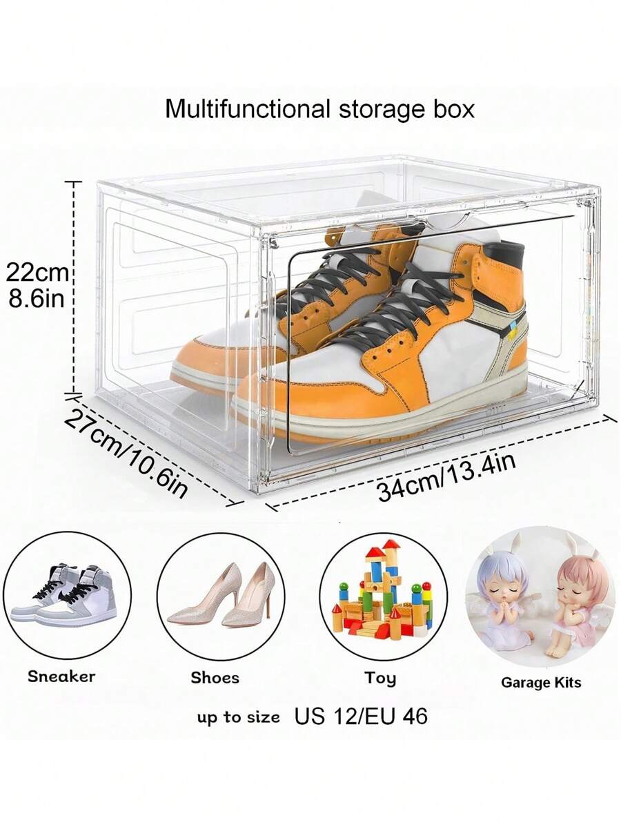 Large Clear Shoe Box Hard Plastic Stackable, Shoe Containers Shoe ...