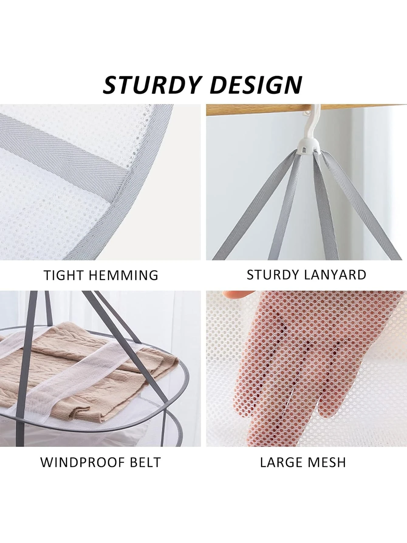 3-Tier Folded Mesh Clothes Hanging Dryer Sweater Drying Rack | SHEIN EUR