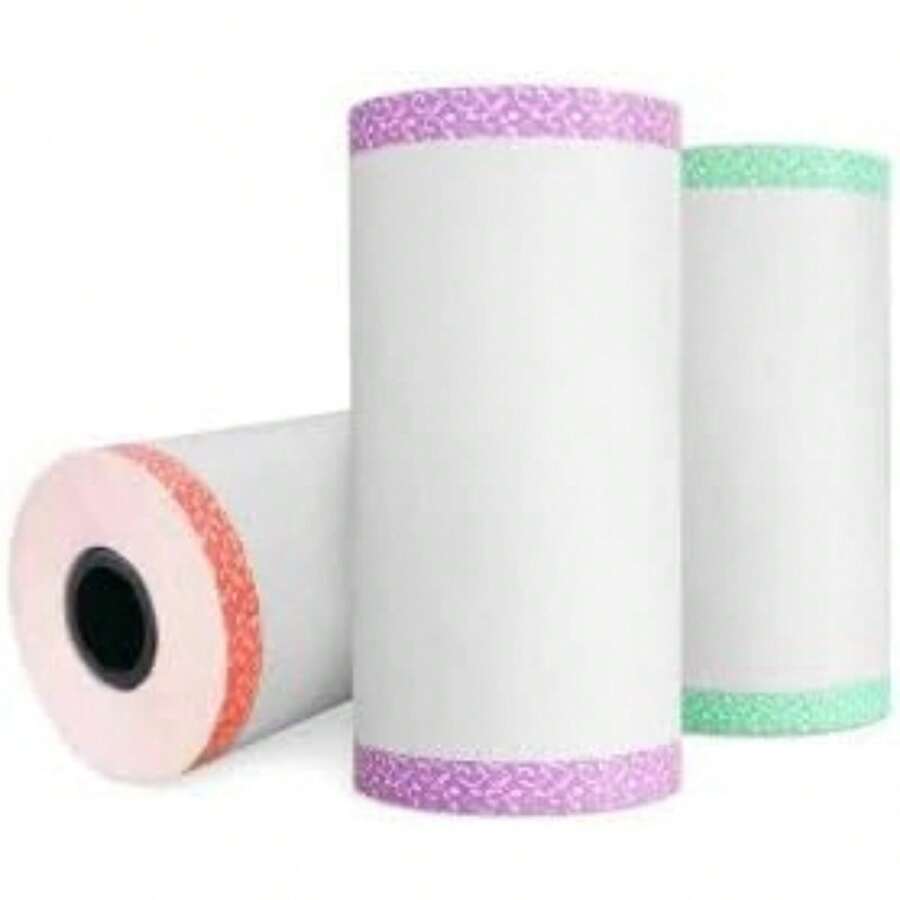3 Rolls 57mm Colored Edges Paper Thermal Paper For HD Mini Pocket ...