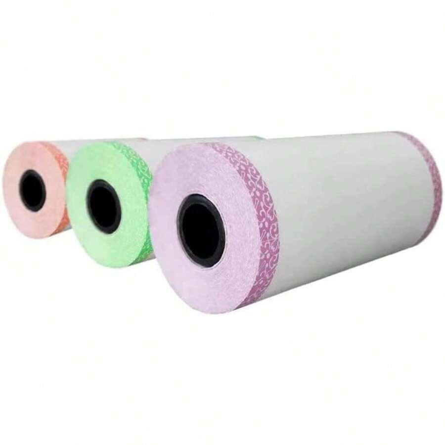 3 Rolls 57mm Colored Edges Paper Thermal Paper For HD Mini Pocket ...