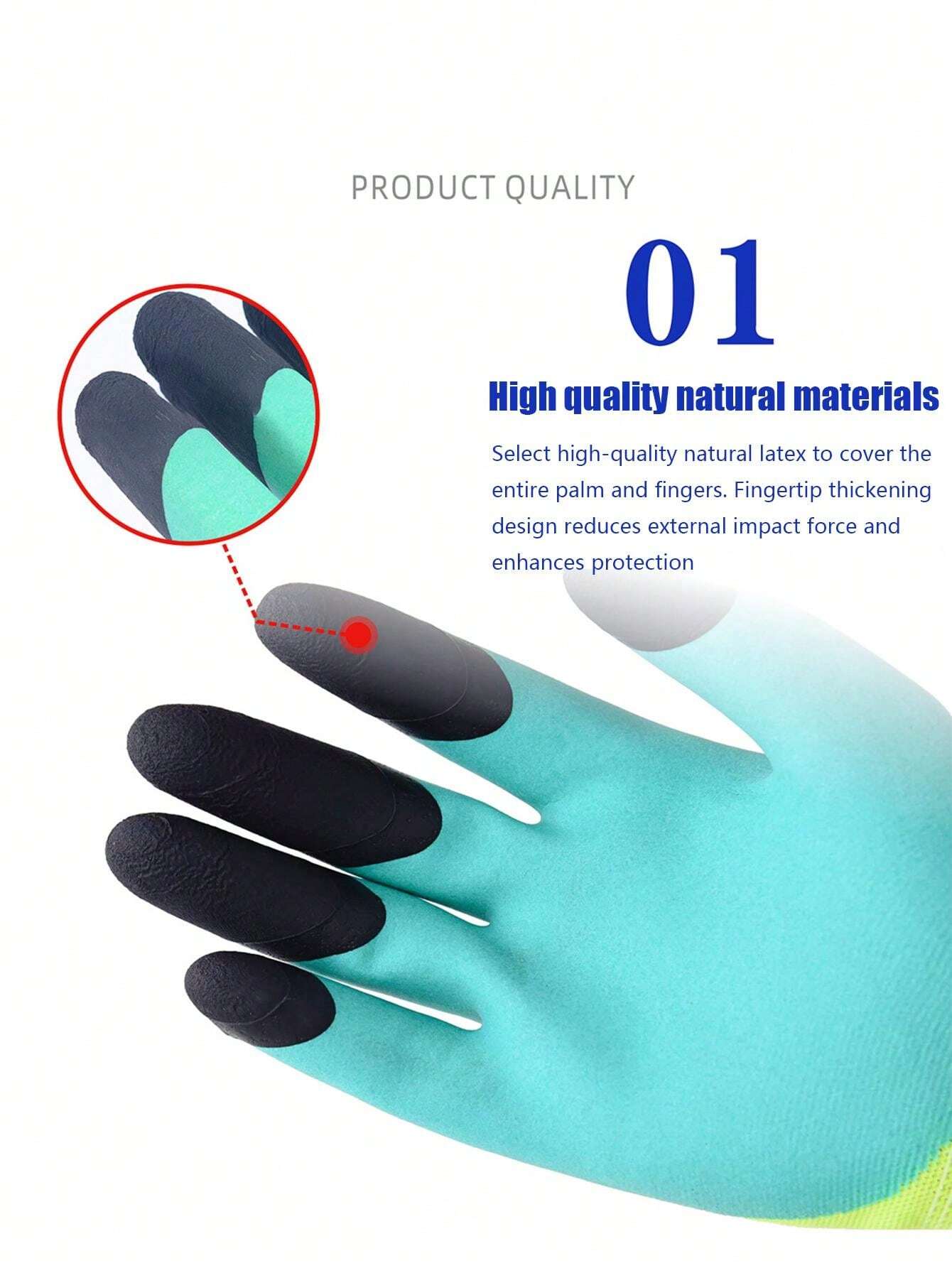 13-Pin Nylon & Nitrile Reinforced Finger Latex Flock-Lined Gloves ...