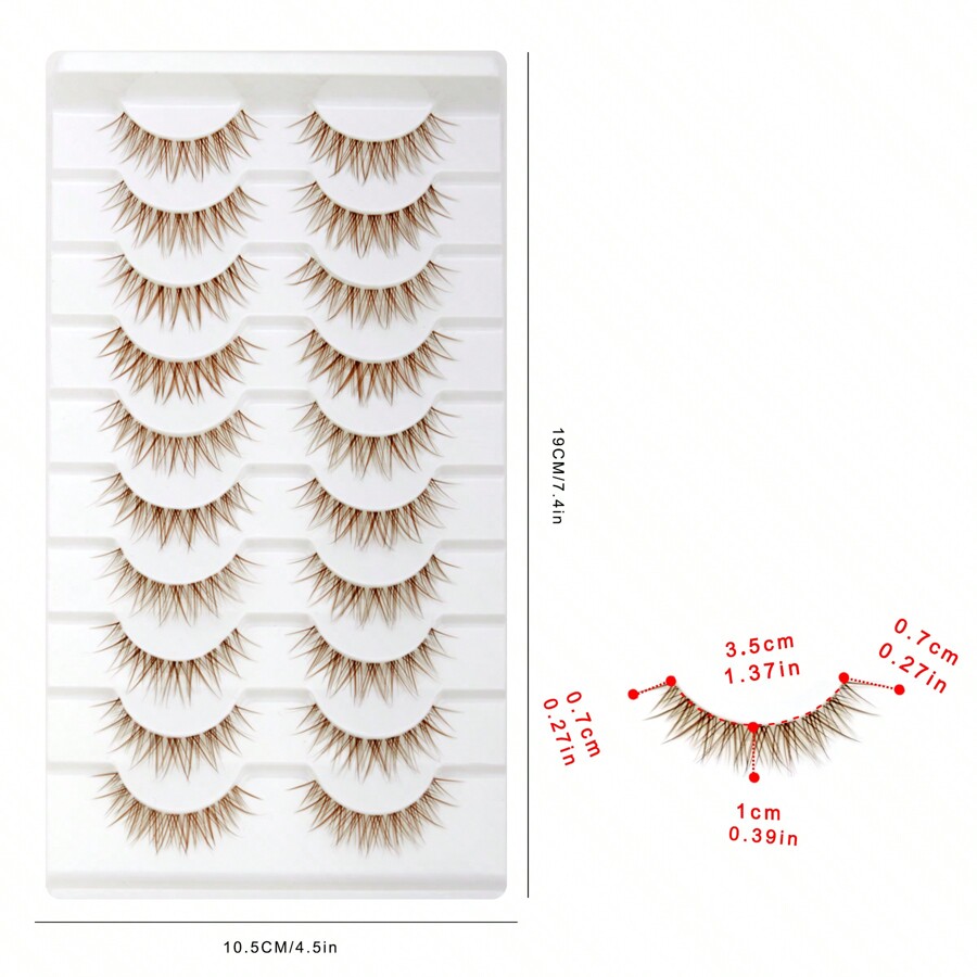 OLLOLASHES NEW Brown Lashes 10 Pairs Natural Looking Eyelashes 3D ...