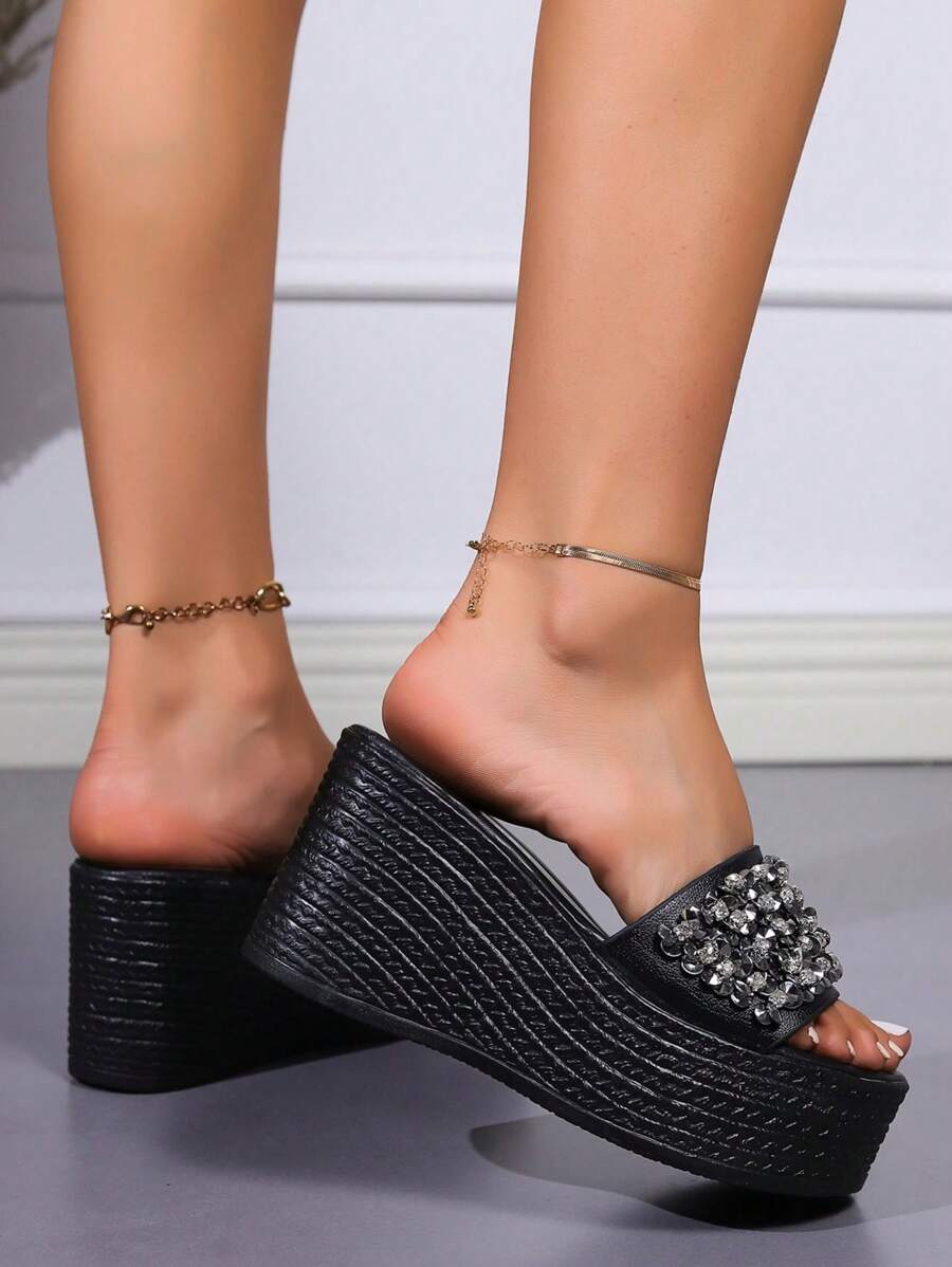 2024 Chanclas De Tacón Alto Para Mujer Con Suela Gruesa Y Moderno ...