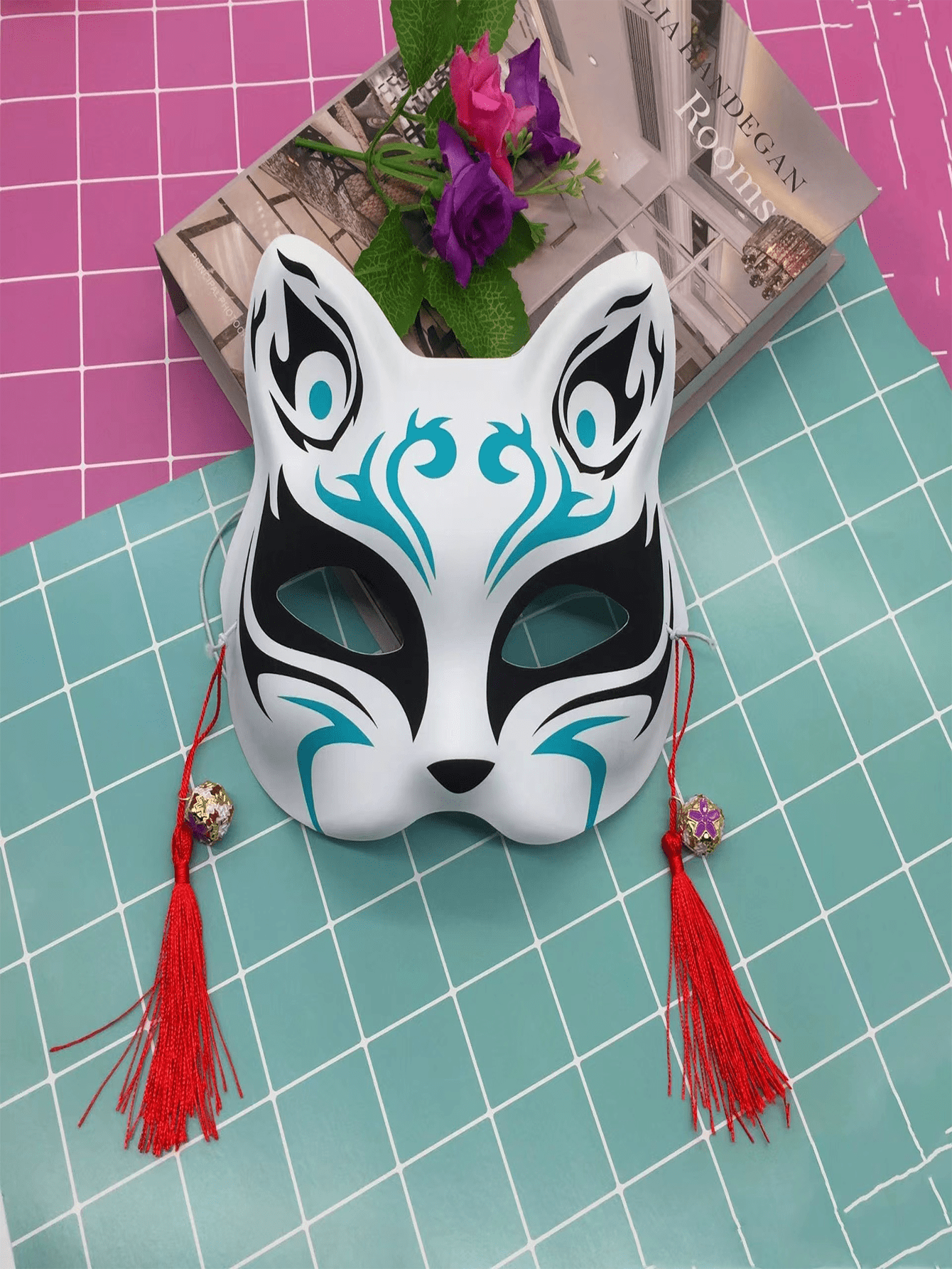 Cosplay Kat Masker , Hand Geschilderd Half Vos Stijl: Japans En Wind ...