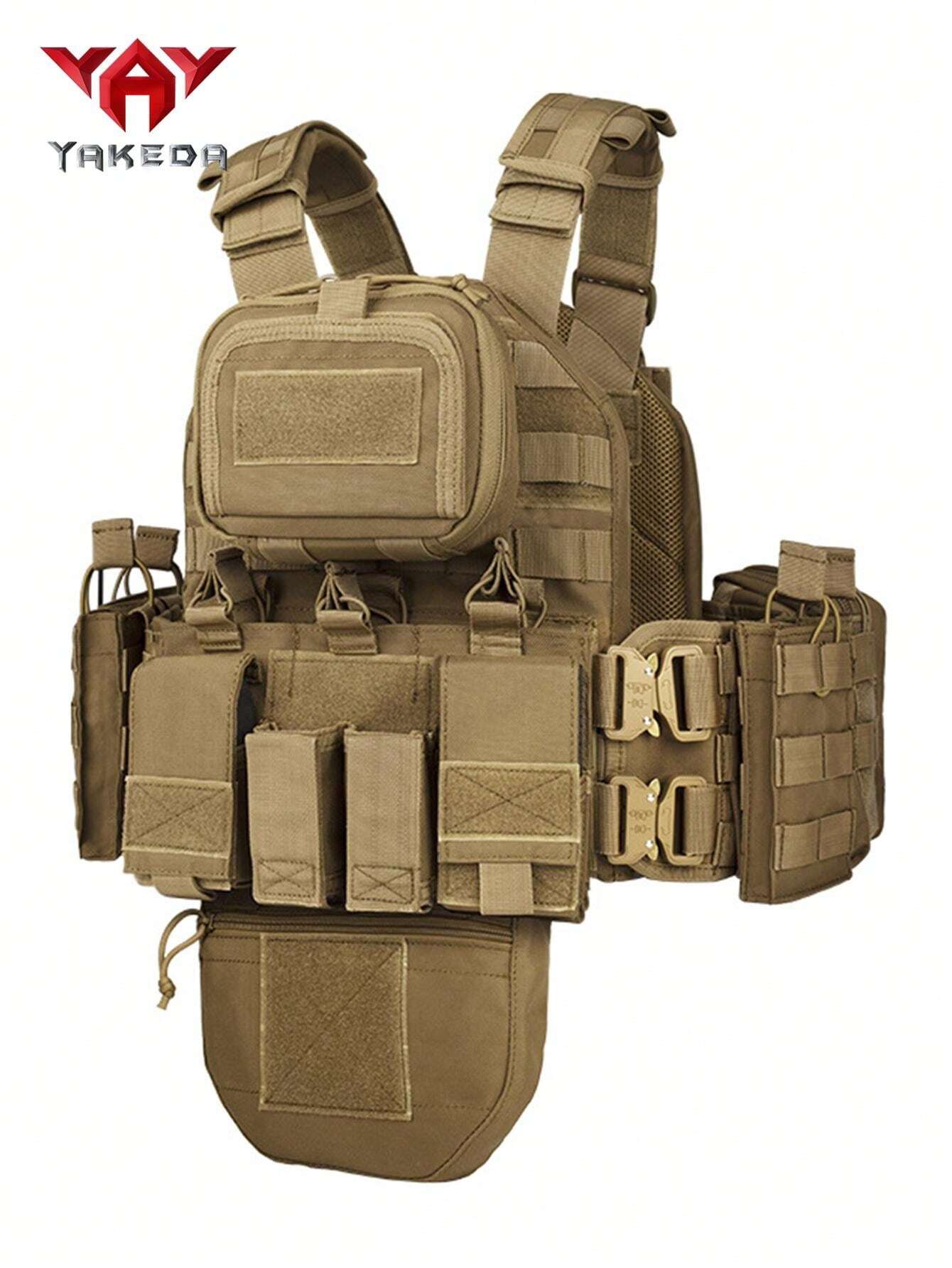 Yakeda Outdoor Training Vest, Snake Buckle Chest Rig, Laser MOLLE Mount ...