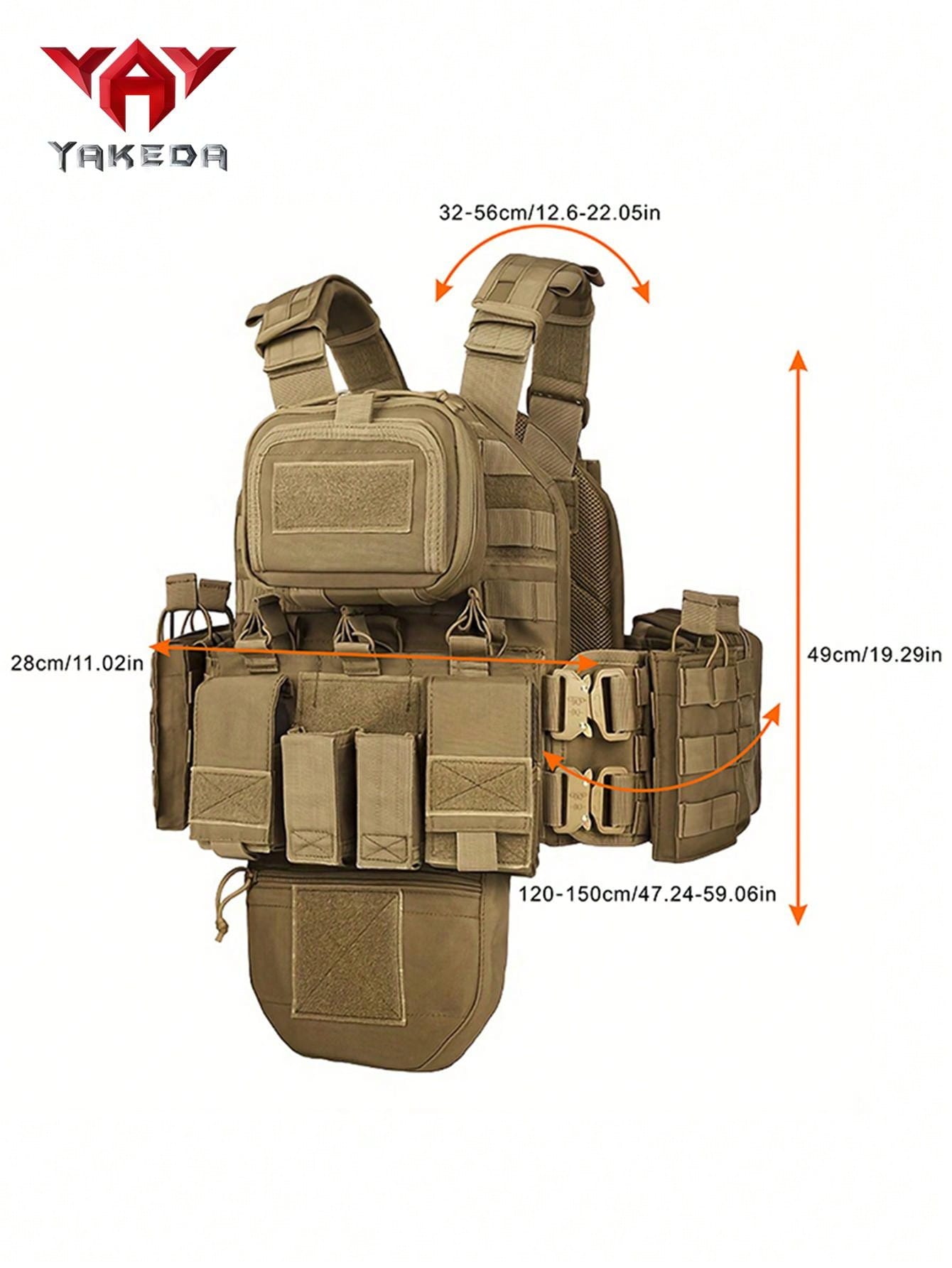 Yakeda Outdoor Tactical Training Vest Snake Buckle Chest Hanging Belly ...