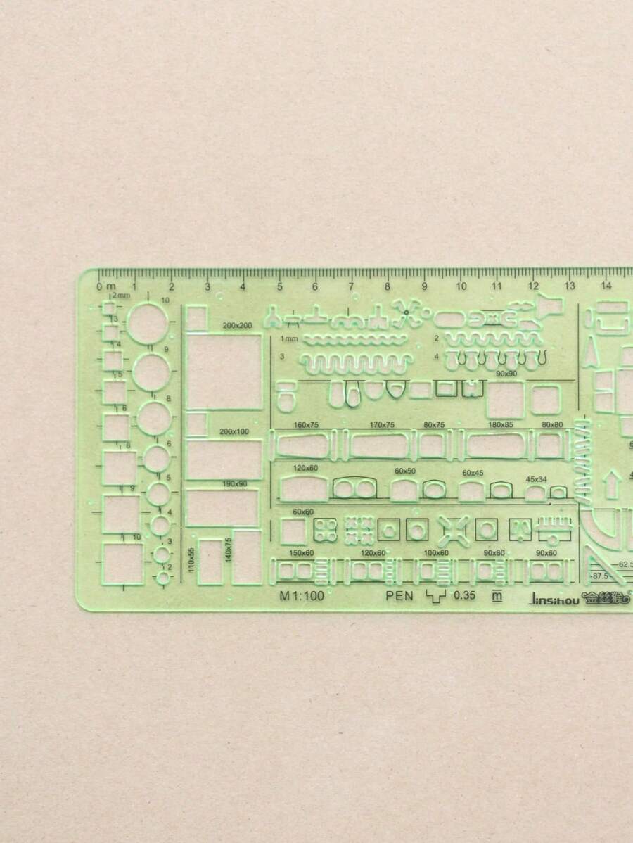 1pc Dual Scale Building Template Ruler For Interior Design Drawing ...