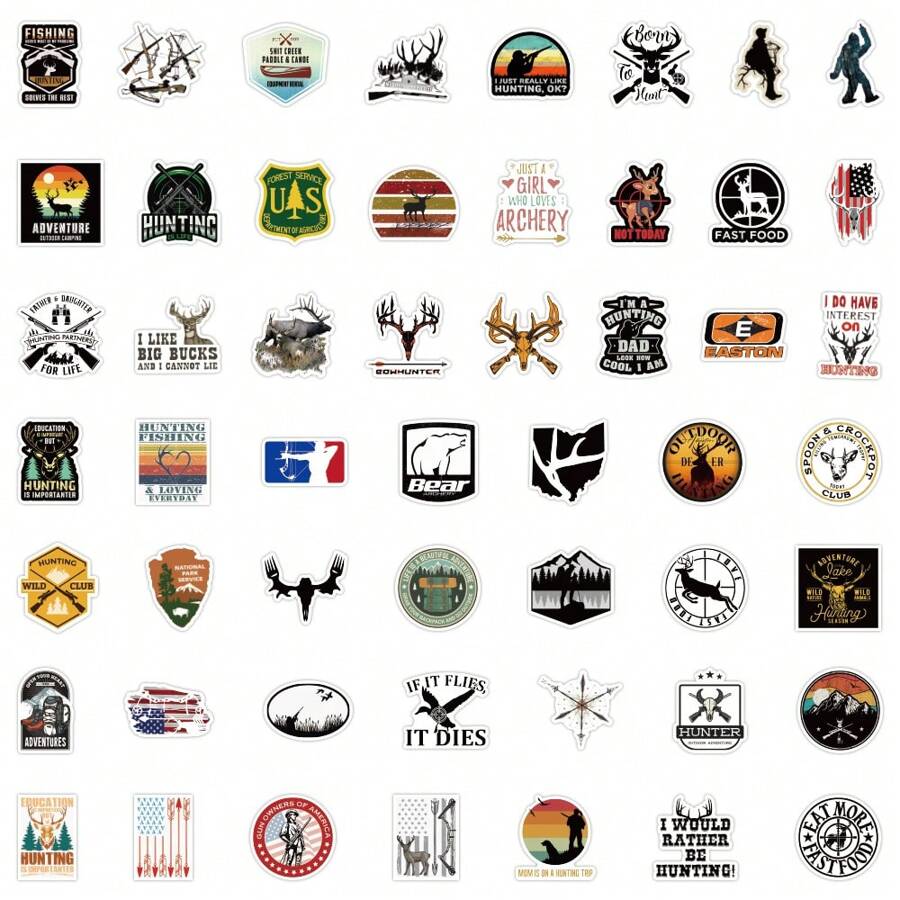 105PCS Hunting Stickers Vinyl Waterproof Stickers Scrapbook,Journaling ...