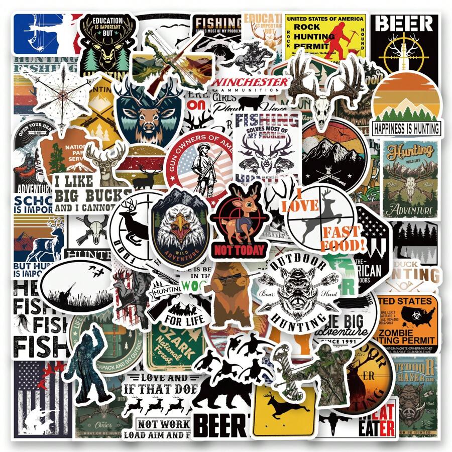 105PCS Hunting Stickers Vinyl Waterproof Stickers Scrapbook,Journaling ...