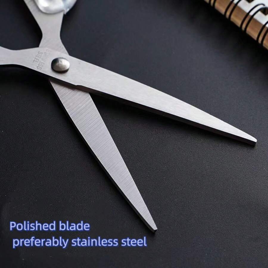 1pc 14cm Transparent Stainless Steel Household Scissors, Office Paper ...
