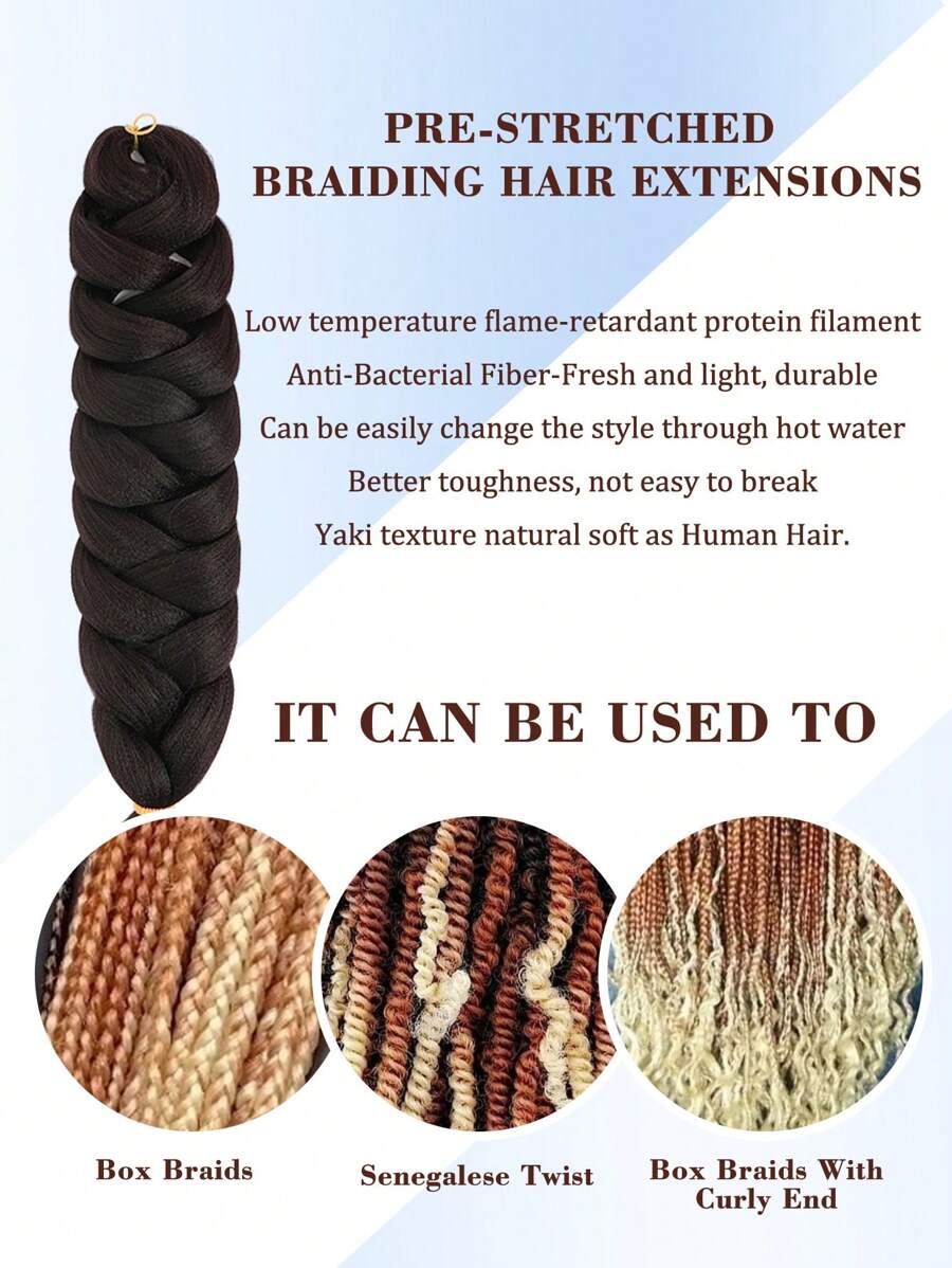 Pre Stretched Extension Jumb Braiding Hair 40 Inch Pack Of 1 Low ...