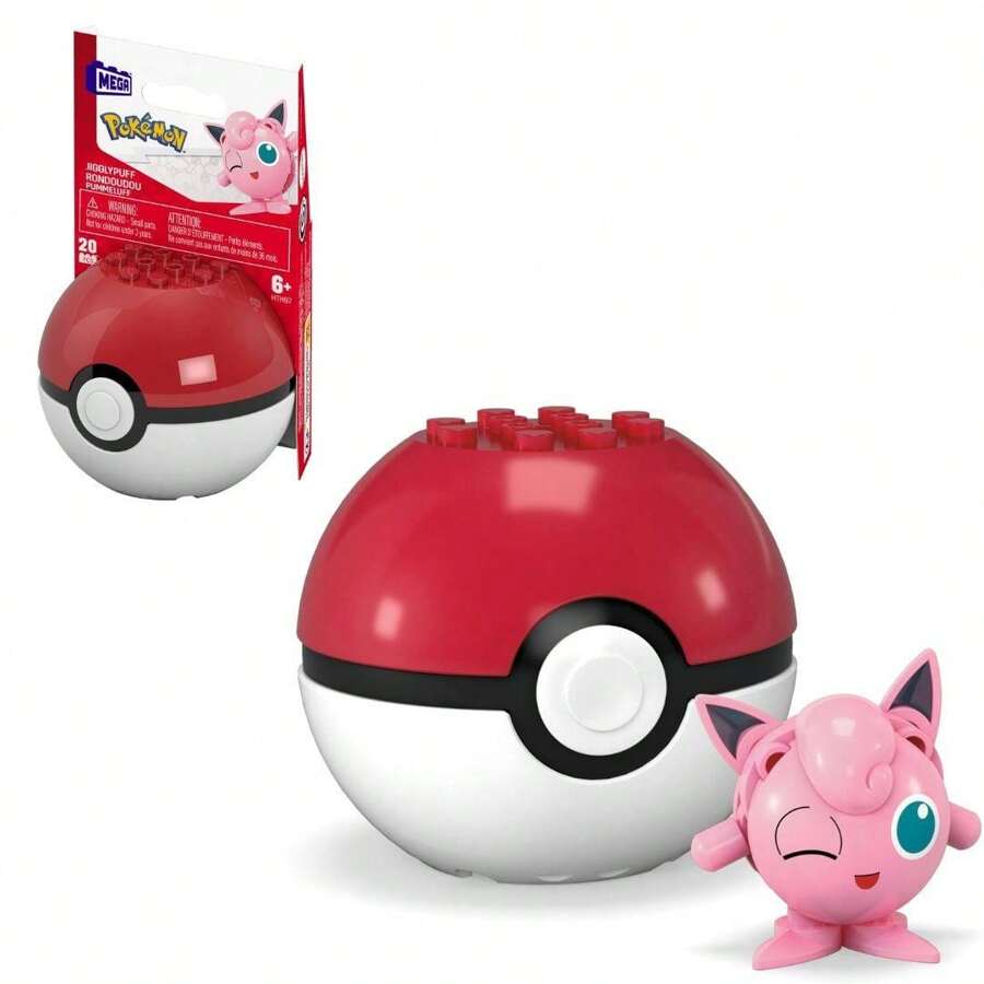 MEGA Pokemon Evergreen Jigglypuff Action Figure Building Set With Poke ...