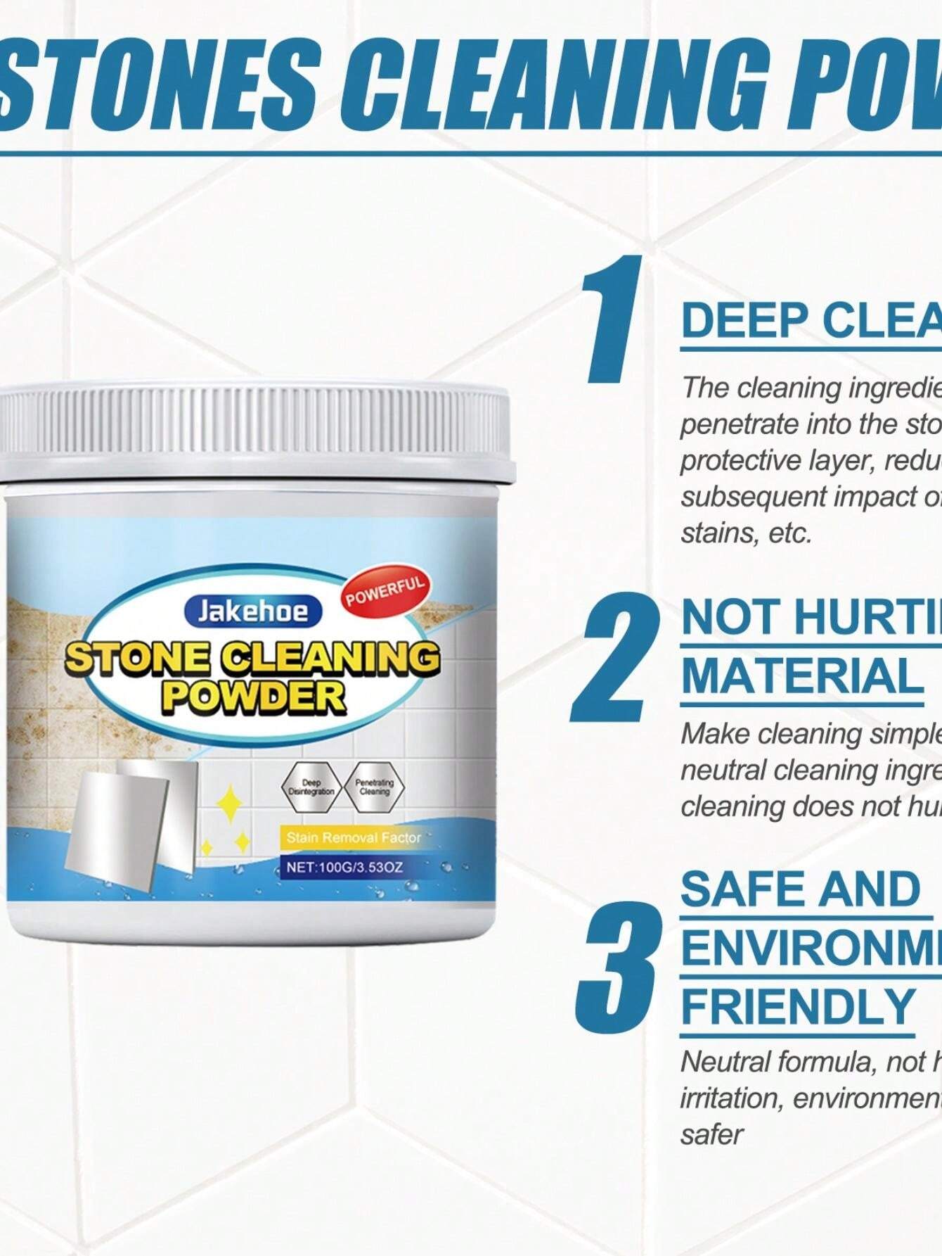 Jakehoe Kitchen Stone Cleaning Powder For Countertop, Marble And ...