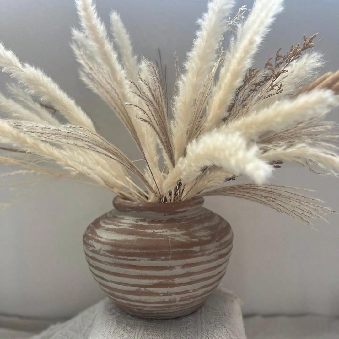 Florero Circular De Cerámica Rústico, Floreros Altos De Piso De Estilo ...