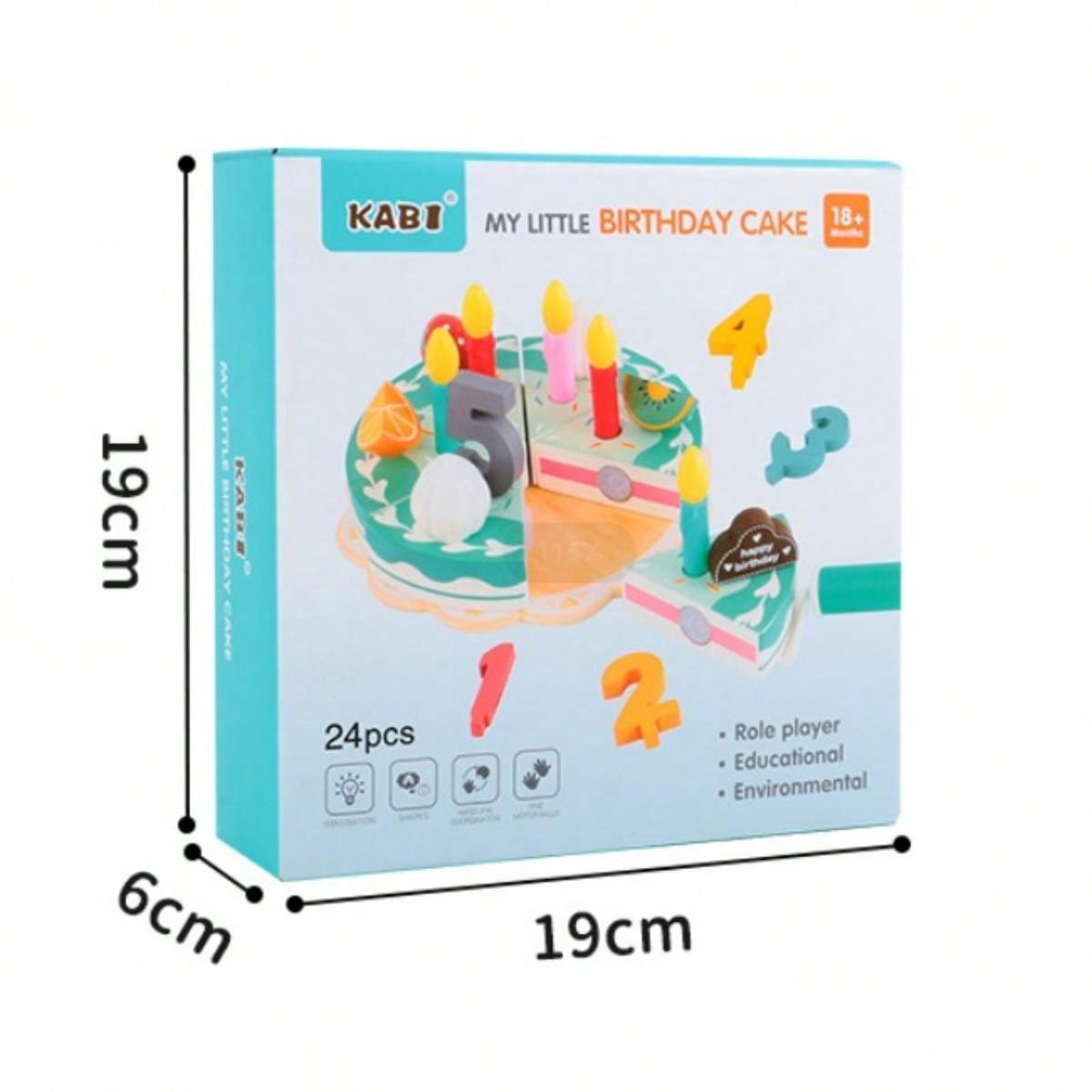 Birthday Party Cake - Wooden Toy Food, Numbers, Mixed Toppings And 5 ...