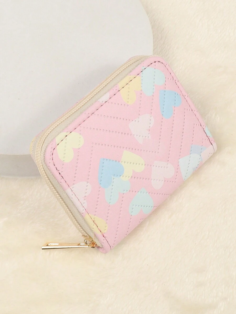 Mini Heart Shaped Women's Small Wallet Card Holder With Multiple ...