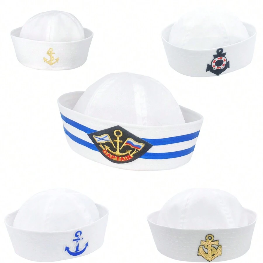 Sailor Hat, Captain Hat, Anchor Hat With Six Panels And Rolled Brim ...