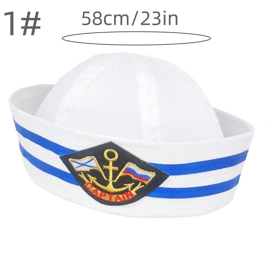 Sailor Hat, Captain Hat, Anchor Hat With Six Panels And Rolled Brim ...