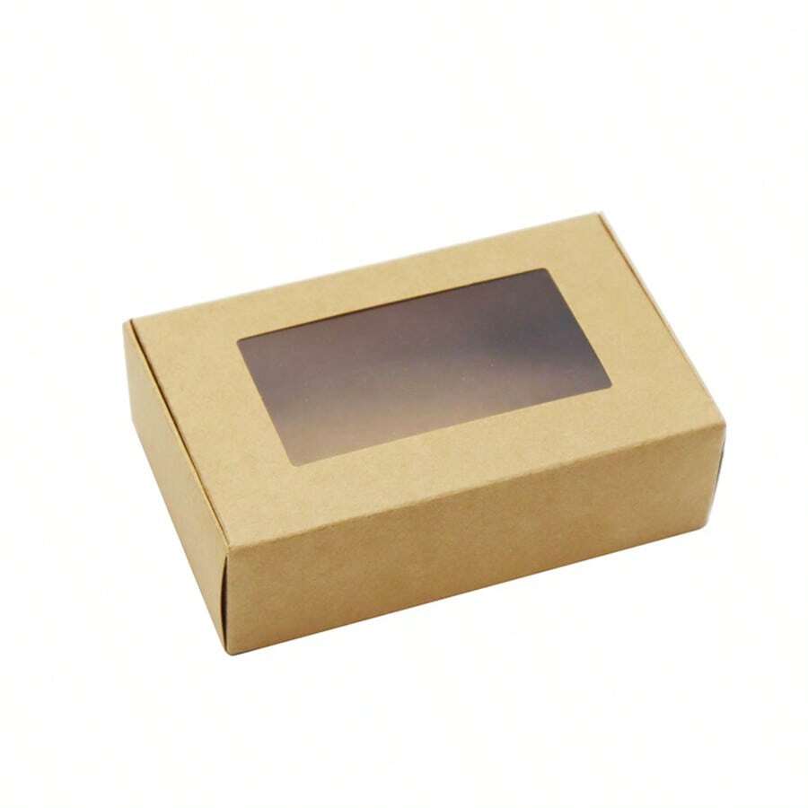 10pcs Kraft Paper Gift/Accessory Packing Box With Pvc Window 11.5x7x3 ...