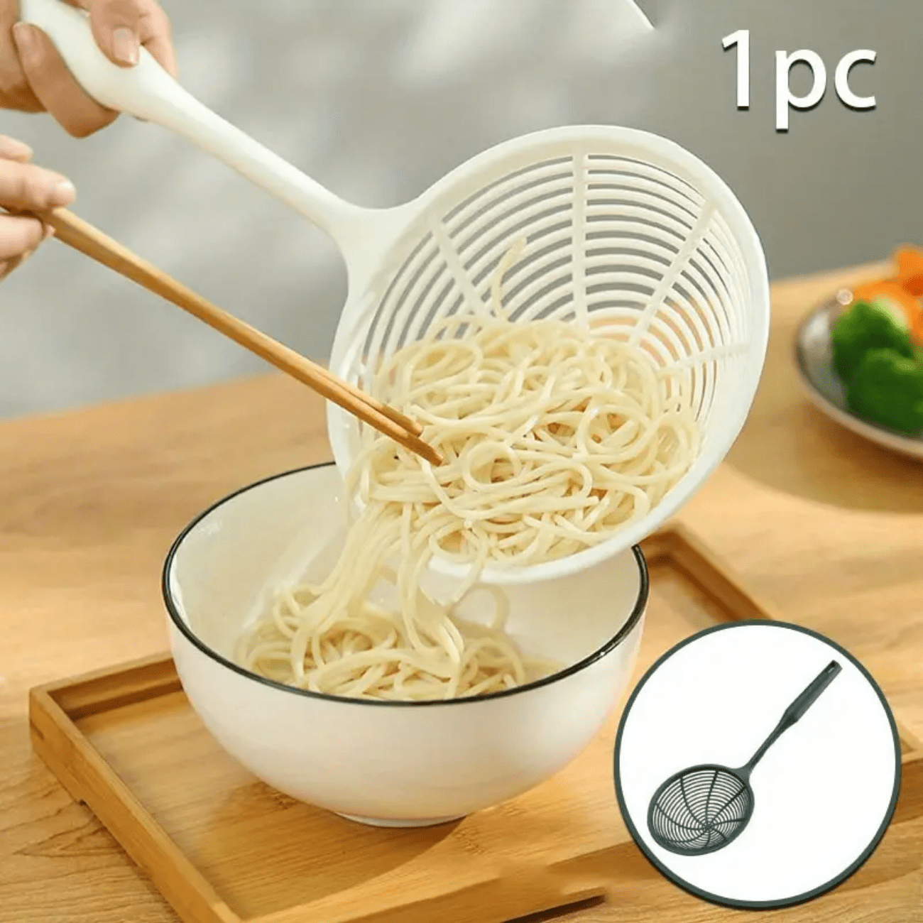 1pc Long-Handled Thickened Kitchen Strainer Ladle For Dumpling And ...