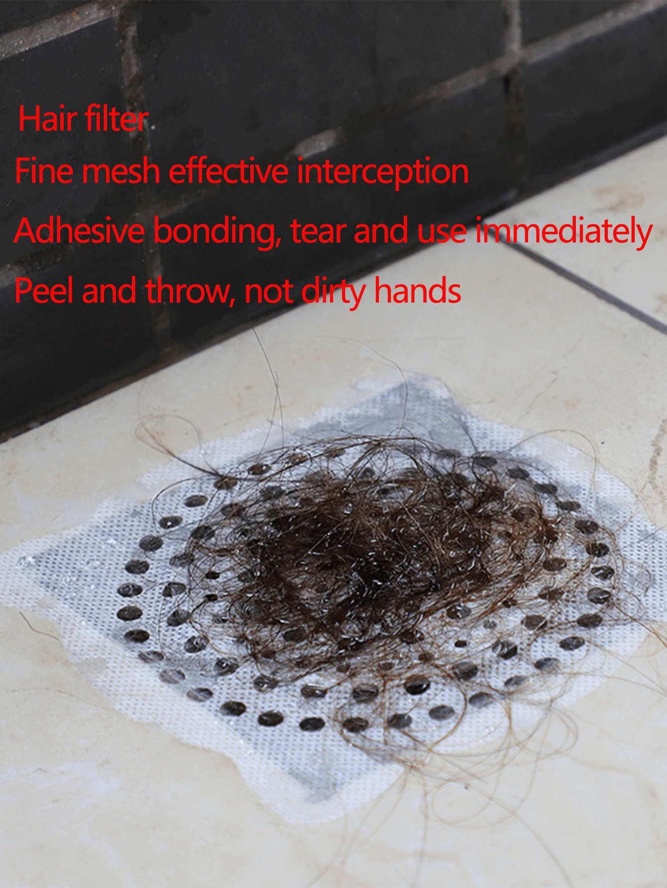 100pcs Disposable Hair Filter Sticker For Drain, Bathroom Sink Filter ...