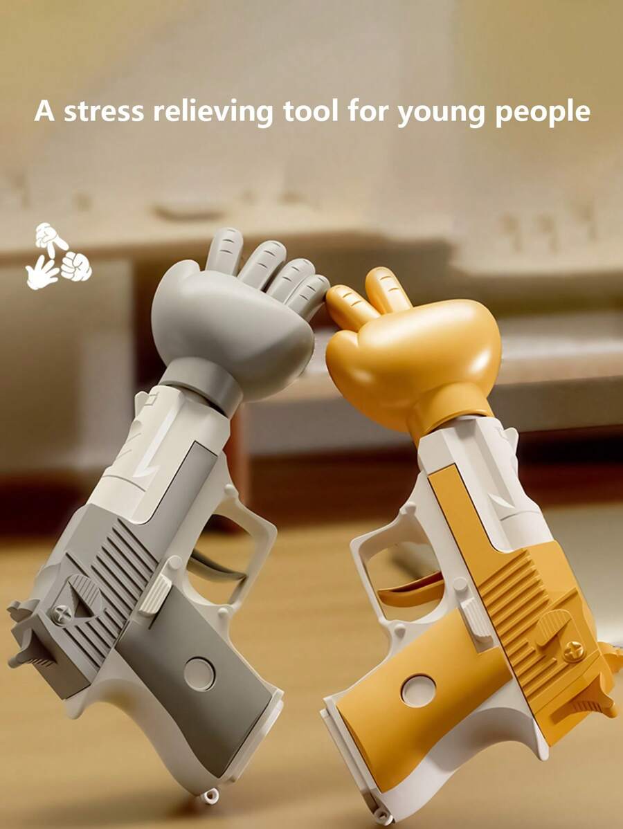 Rock Paper Scissors Toy Gun Board Game Set For Desktop, Stress Relief ...