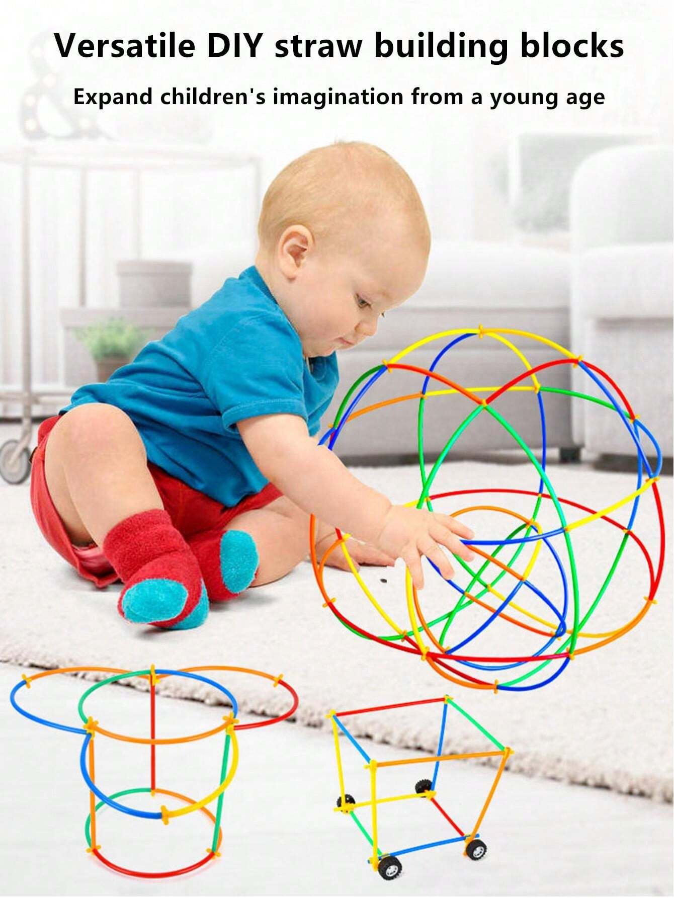 Children's Kindergarten Creative Diy Building Blocks Toy, 4d Soft Pipe ...