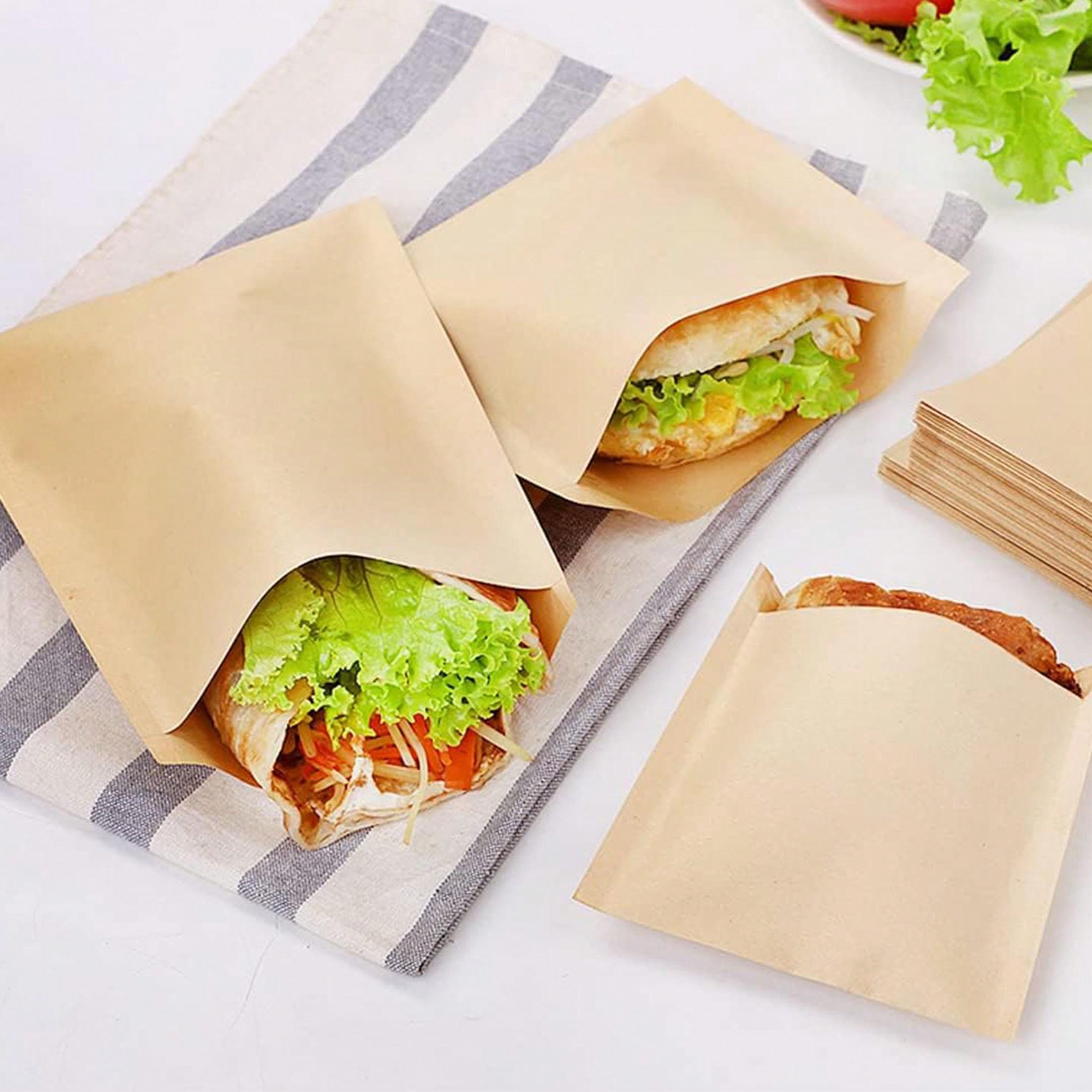 100 Piezas De Bolsas De Papel Impermeable Y Antiadherente En 3 Tamaños ...