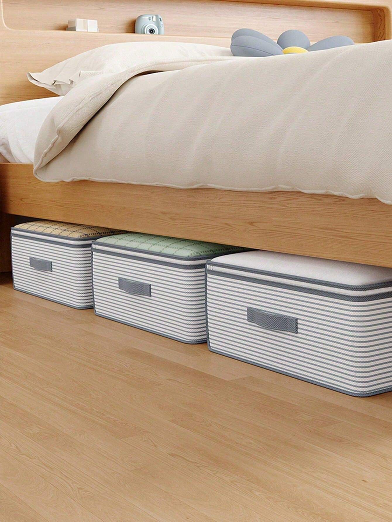 1PC Gray Clothes, Cotton Quilt, Storage Bag, Flat Toy Sorting Box Under ...