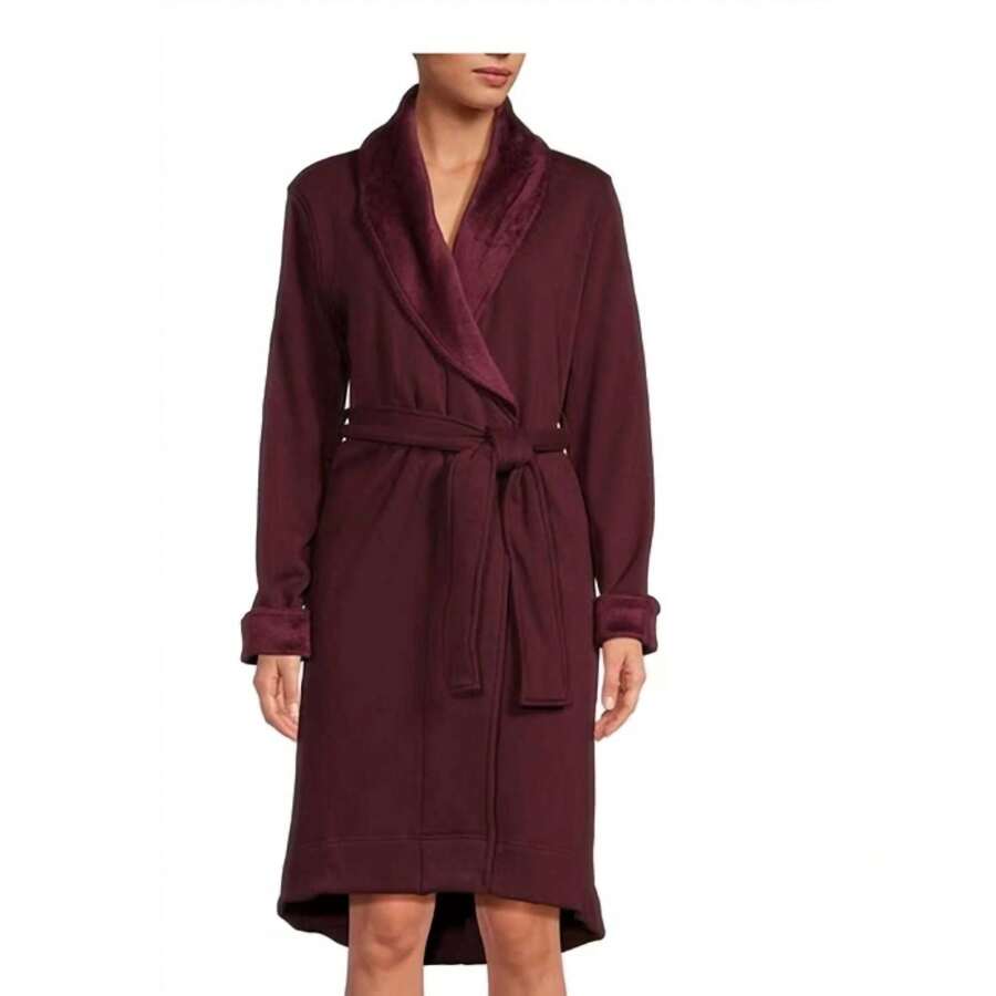 UGG UGG Duffield Ii Shawl Collar Wrap Robe In Wild Grape | SHEIN USA